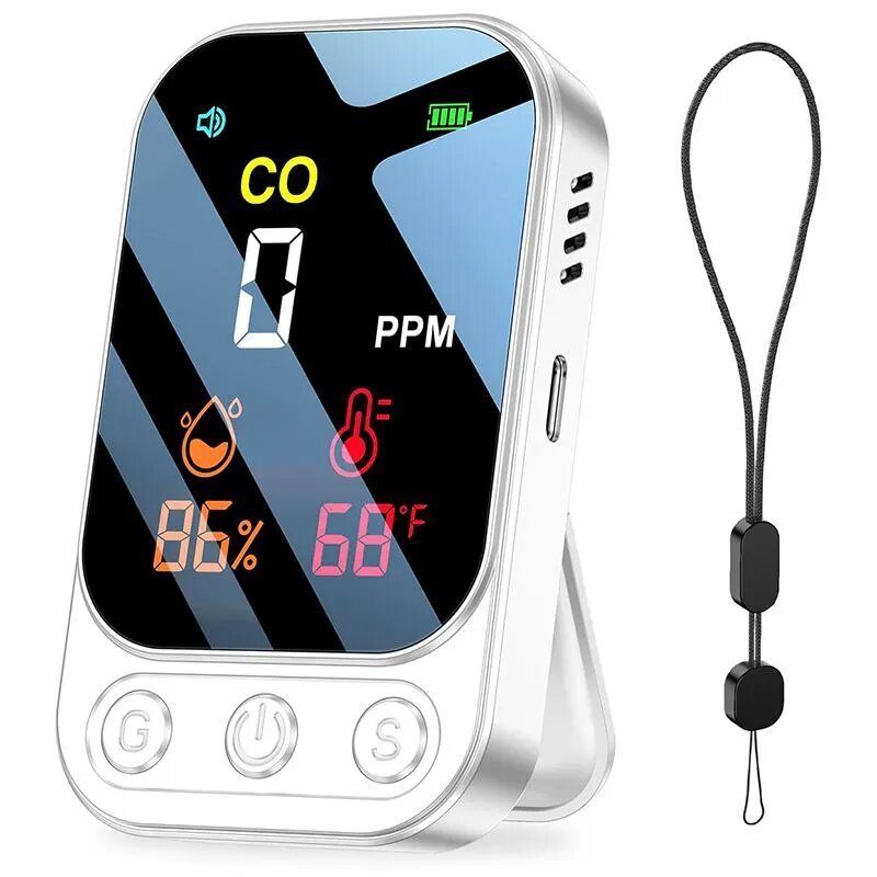 Датчик Угарного Газа портативный детектор CO угарного газа цифровой газоанализатор