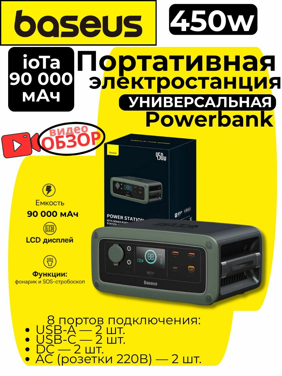 Baseus ioTa 450W 90000 мАч Портативная электростанция / Внешний аккумлуятор