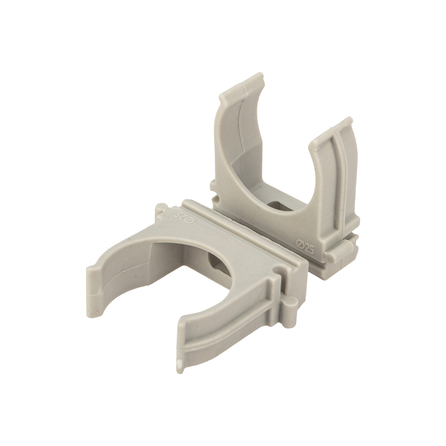 Крепеж-клипсы REXANT для труб, ø25 мм , пластик, серый, 100 штук