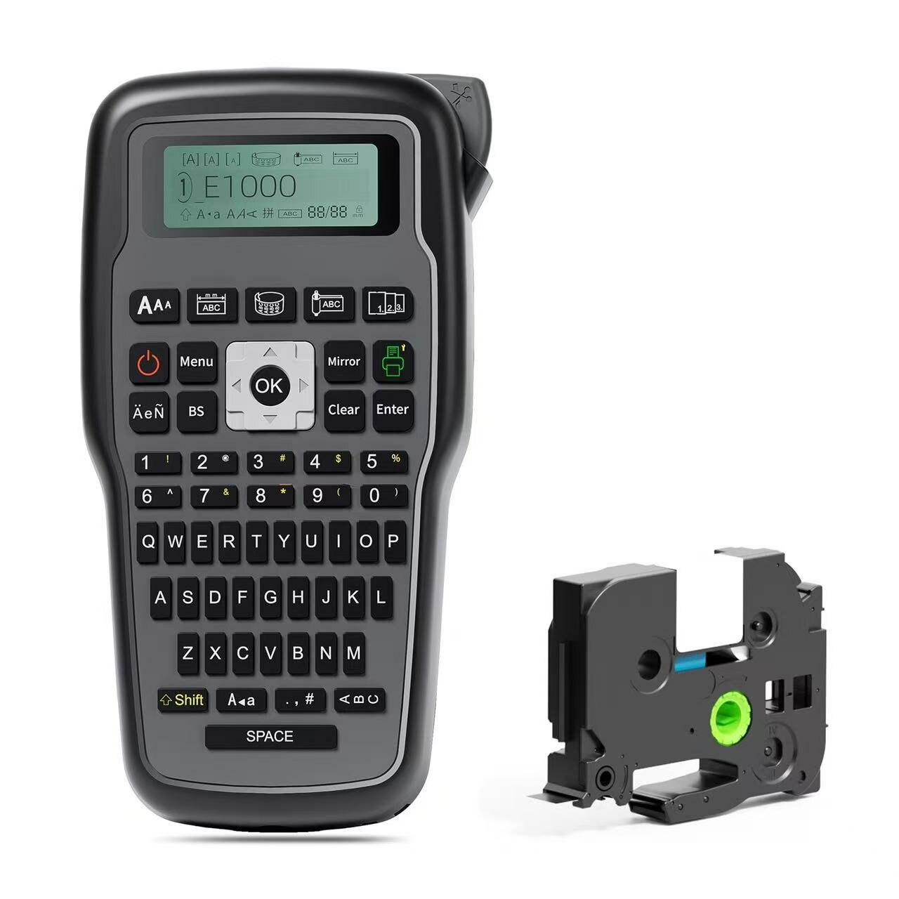 Русская версия портативный принтер этикеток E1000PRO 203dpi совместимый Brother TZe-231 HSE-231 6-12 мм прочный этикет-лента, Orange-231-10