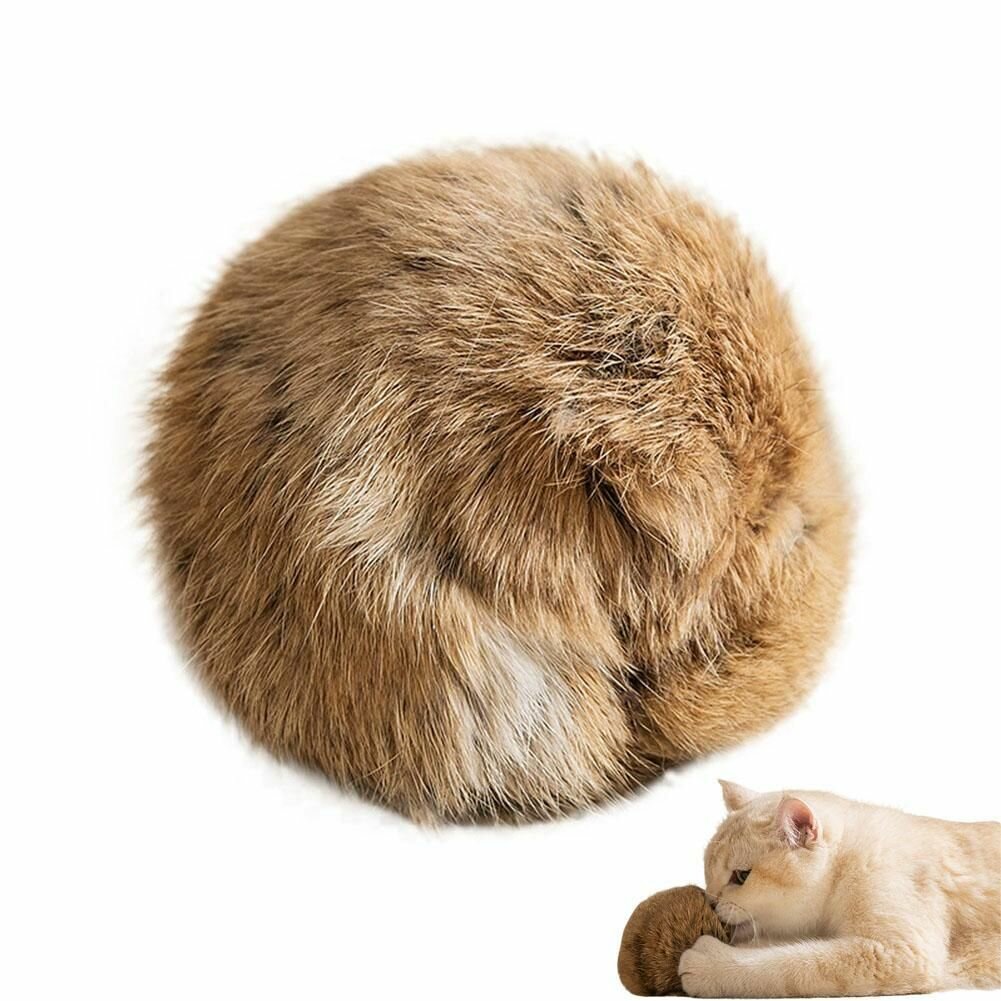 Ушка для кошек/ Мячик меховой из натурального кроличьего