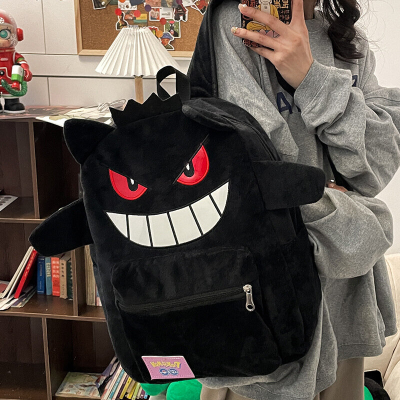 2026 Новый плюшевый рюкзак Gengar фиолетового цвета для пар, мужской и женский, школьный рюкзак, мультяшный аниме рюкзак, большой объем