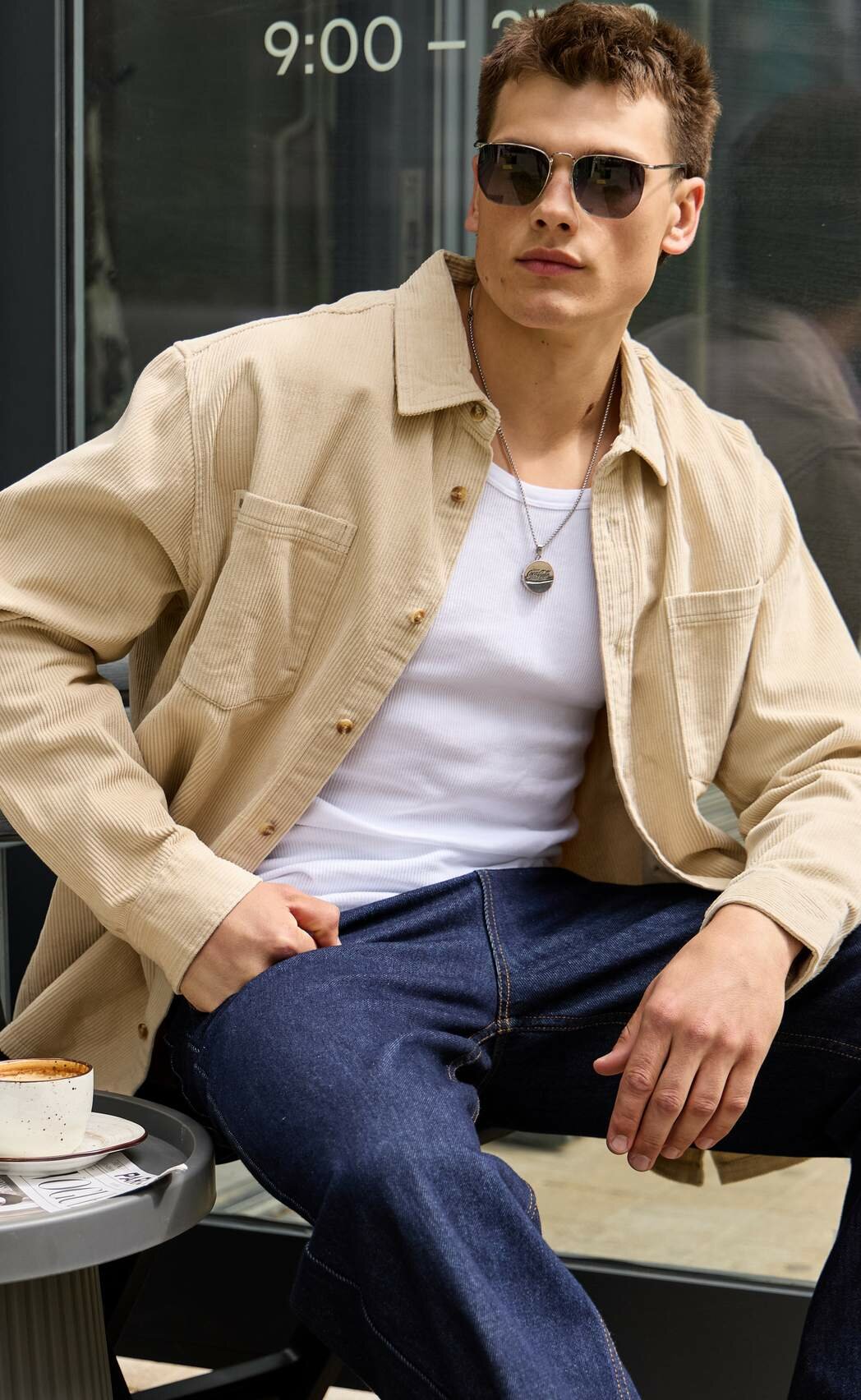 Рубашка вельветовая рубашка-куртка XL(52-54)