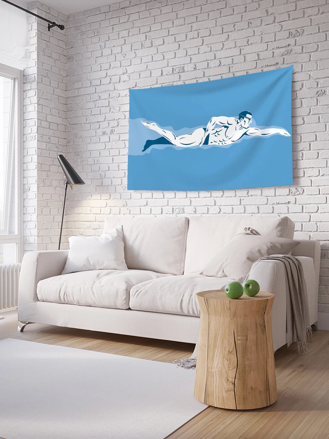 Горизонтальное фотопанно на стену JoyArty "Скорость пловца", из ткани, 150х200 см