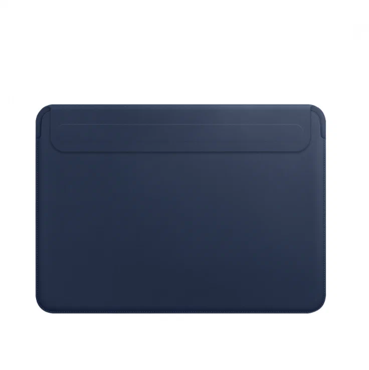 Чехол кожаный для MacBook Air 13 M2 M3 / Чехол с магнитной застежкой для Макбук Эир 13 тёмно-синий 14.2