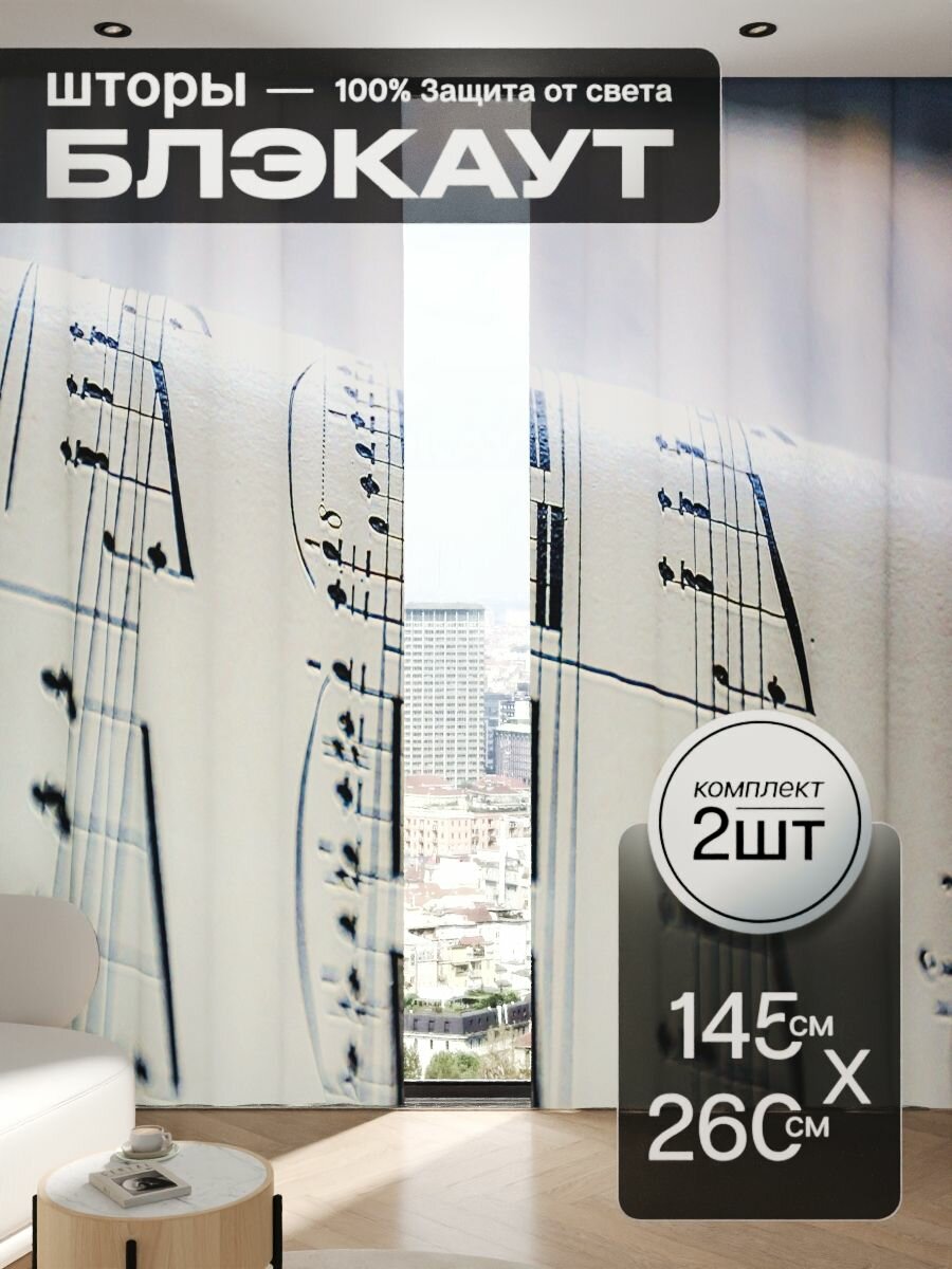 Шторы блэкаут 145x260 см 2 шт на окна плотные комплект
