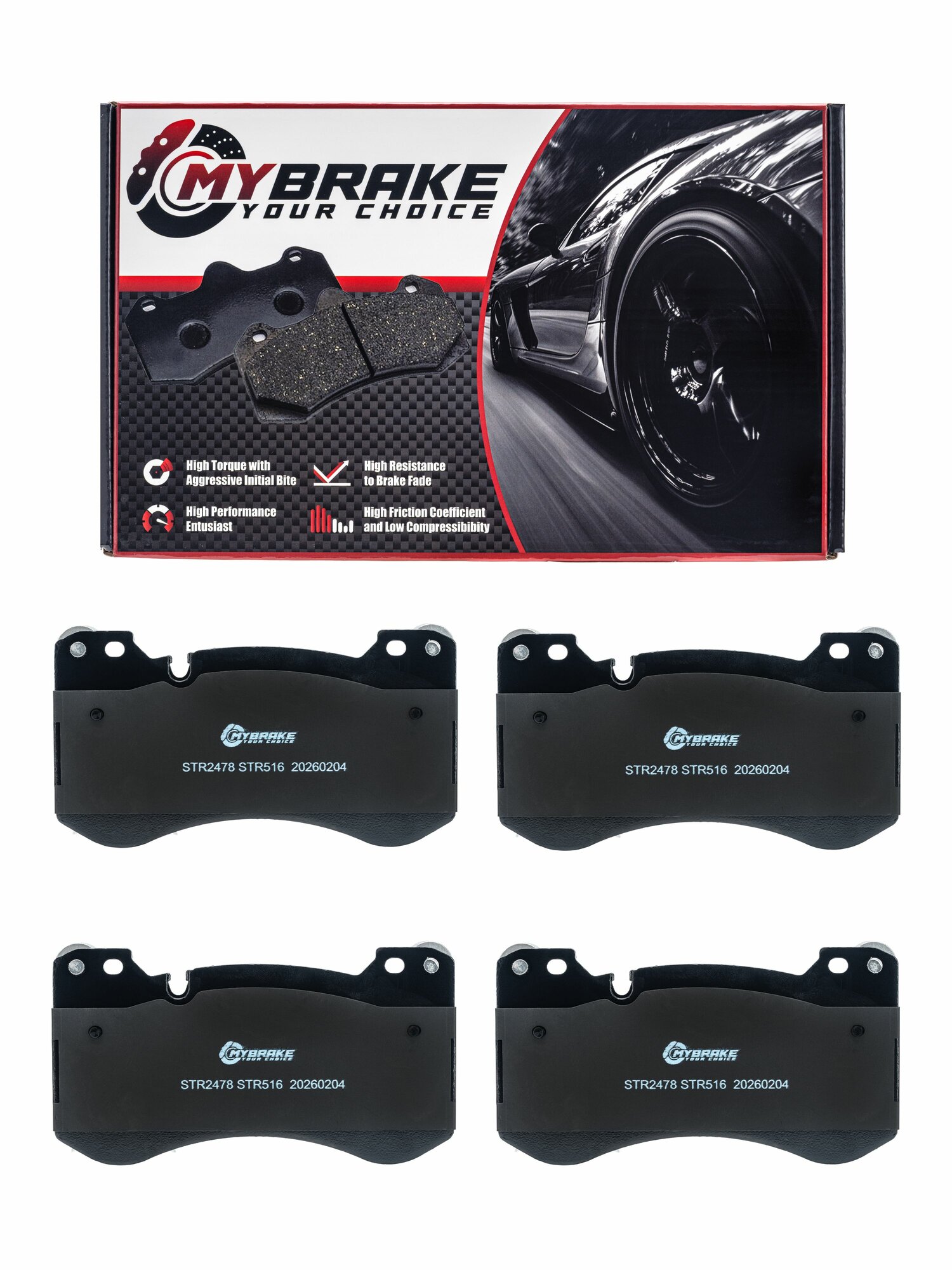 Передние тормозные колодки Mybrake STR2478 BMW M2 G87; M3 G80; M4 G82