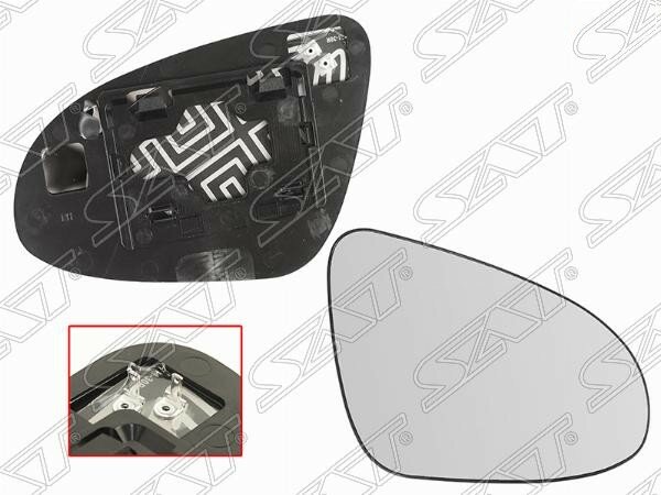 Полотно зеркала SAT ST-121-0112 Toyota Camry Europe/Russia XV50 11-18 справа/ Обогрев/ сферическое