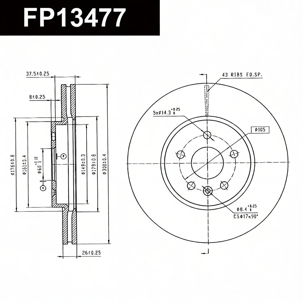 Тормозной диск с покрытием GEOMET FP13477 FAP арт. FP13477