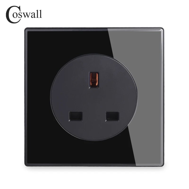COSWALL UK Socket, черный стеклянный разъем