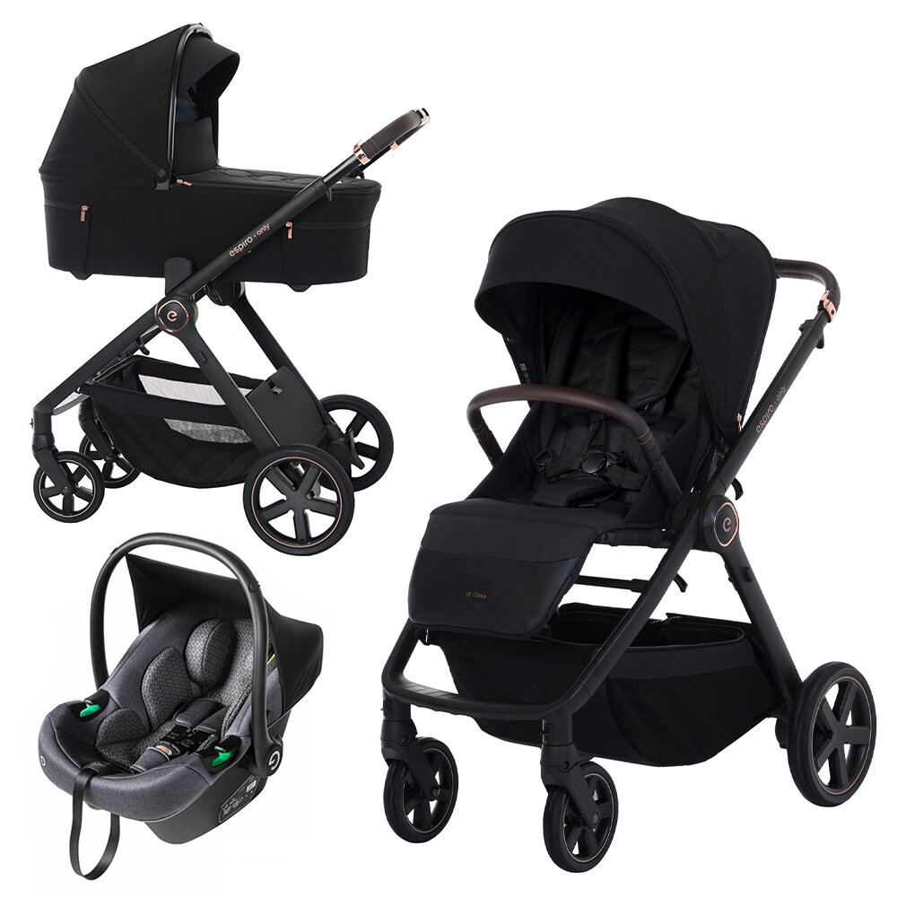 Детская коляска 3в1 Espiro Only + Pi, цвет Stylish Black (Чёрный)