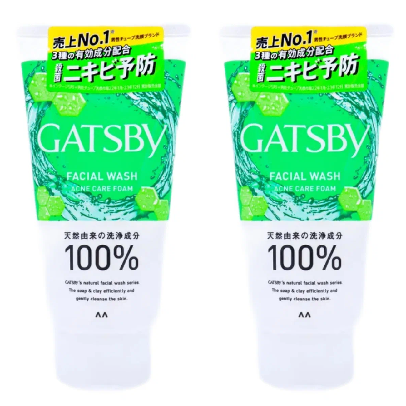Крем-пенка Mandom мужская, успокаивающая Men’s Gatsby Acne Care Foam для умывания, 130 г, 2 штуки