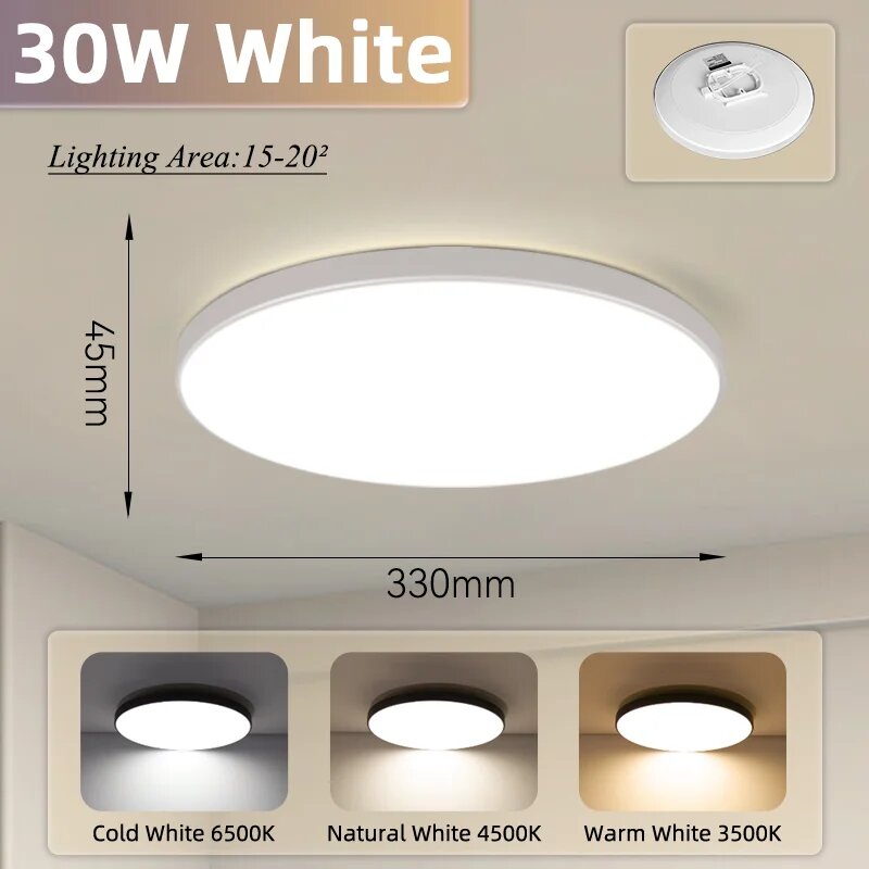 Потолочный светильник 30W White, Natural White