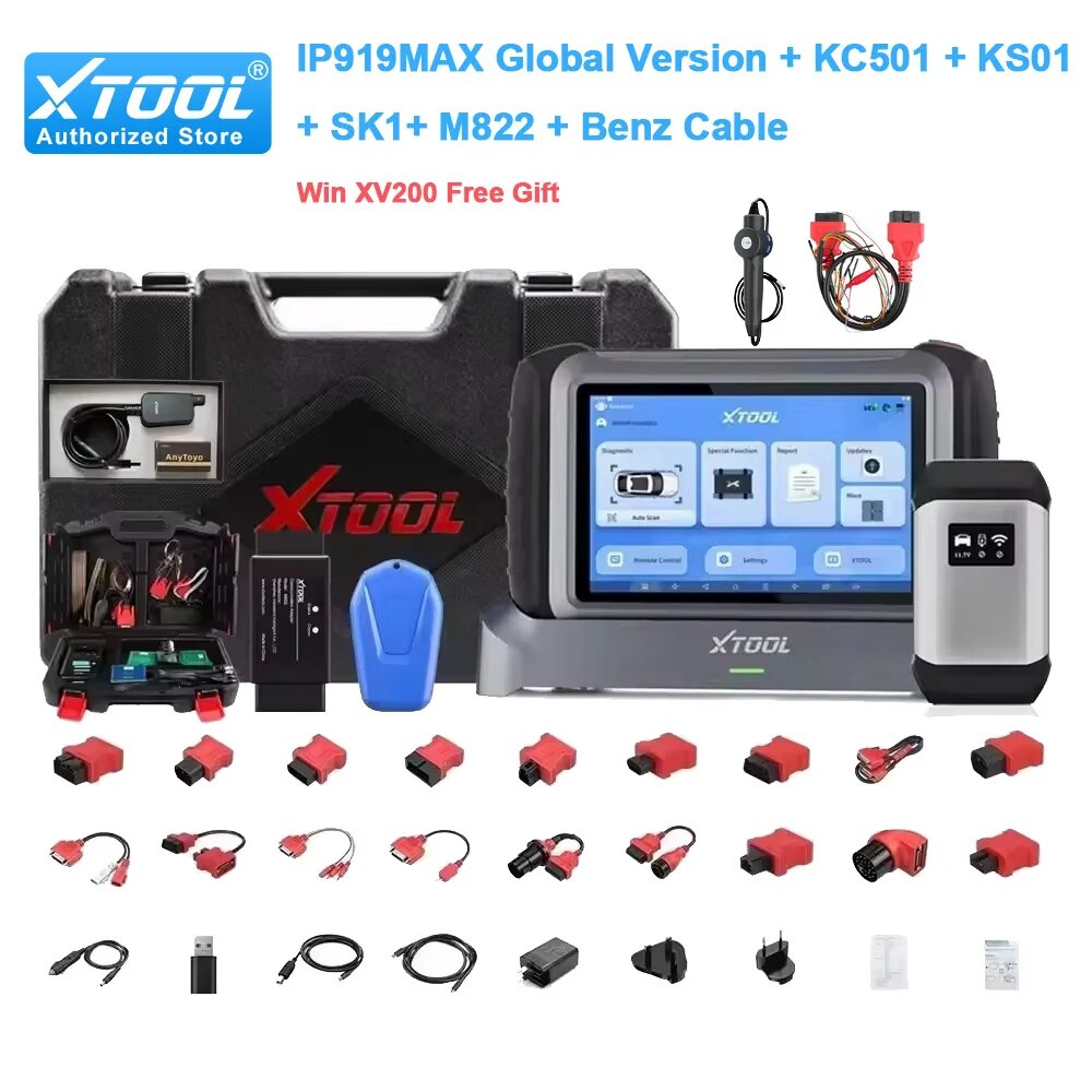 XTOOL InPlus IP919 MAX Полный набор J2534 Программирование кодирования ЭБУ с топологической картой программирования ключей KC501 CAN FD DOIP FCA 51+ Сброс