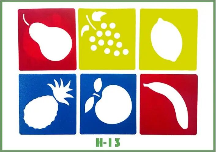 Набор трафаретов для рисования JOKEJOLLY 6 шт. H 13 Fruit