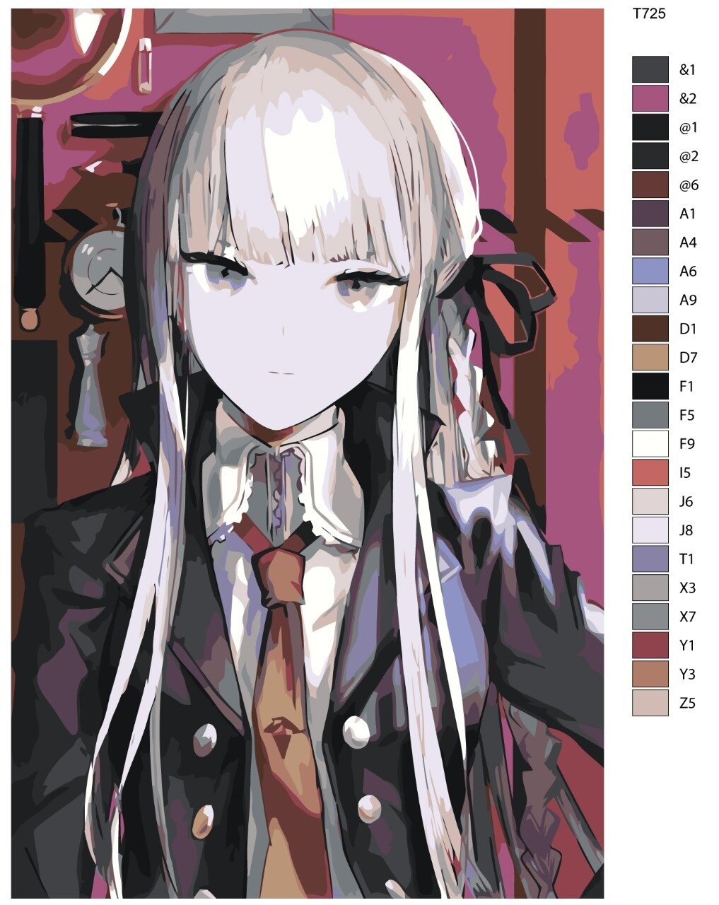 Картина по номерам T725 "Кёко Киригири. Аниме Данганронпа - Danganronpa " 50x70
