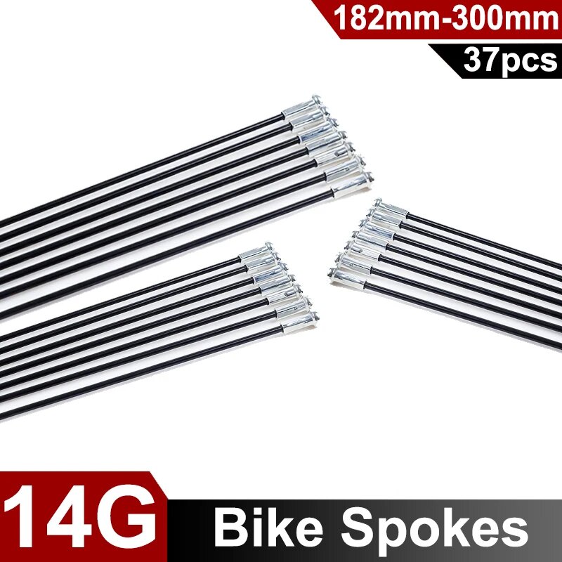 37 шт. черные стальные спицы 14G 2,0 мм для MTB велосипедов 37pcs 262mm