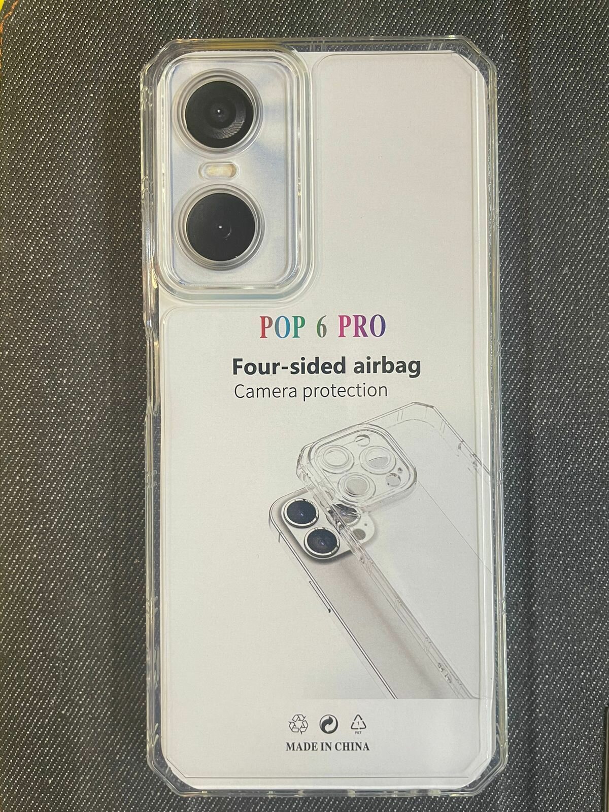 Чехол для Tecno Pop 6 Pro, Armor (противоударный) с защитой камеры