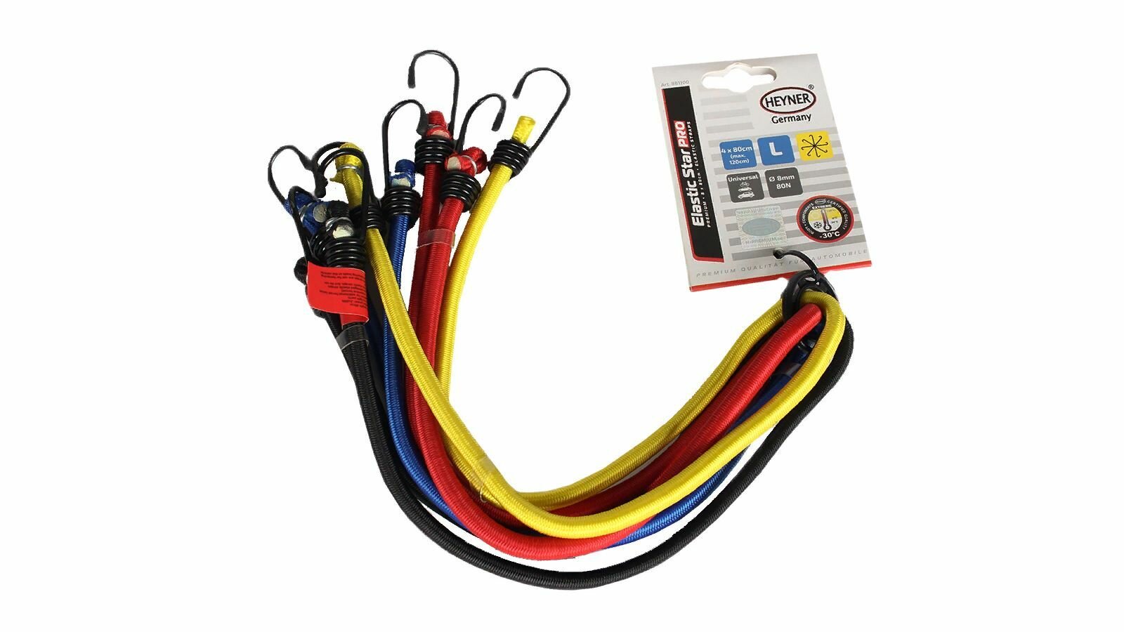 Стяжка крепления груза эластичный паук 0.8м (4шт.) HEYNER HNR-88110