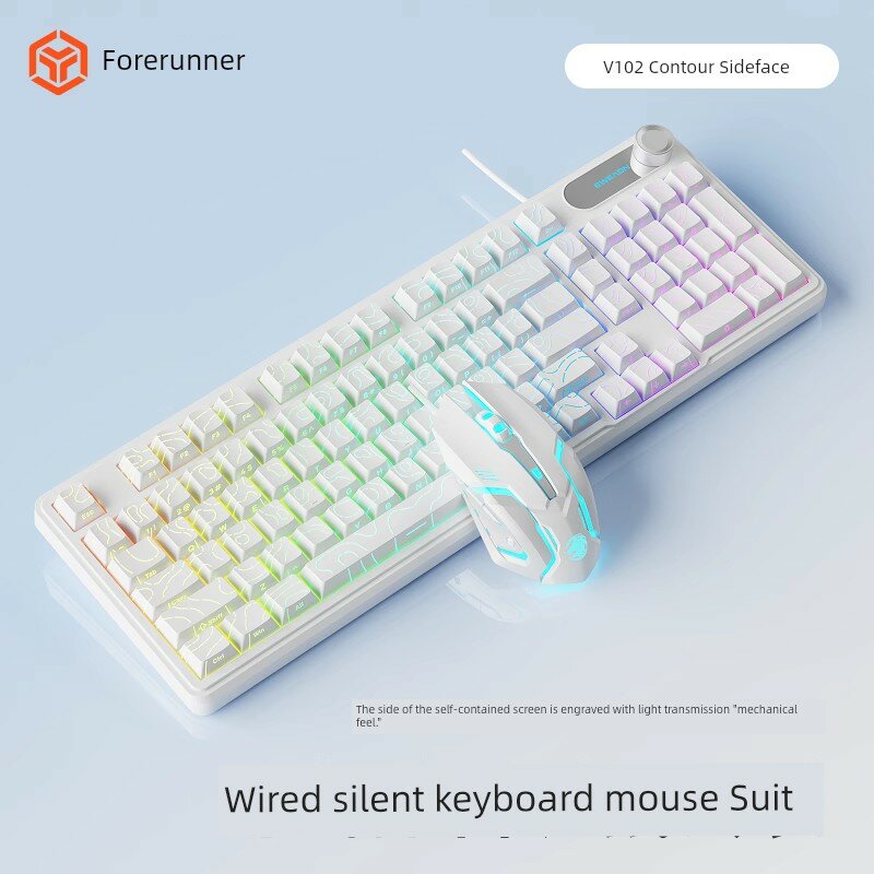 Игровая клавиатура Forerunner V102 с бесшумными механическими клавишами, офисный беспроводной комплект с тремя режимами