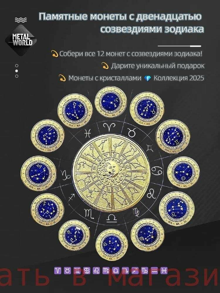Памятные монеты с двенадцатью созвездиями зодиака