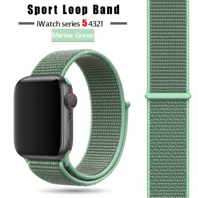 Нейлоновый ремешок для Apple Watch 38 / 40 / 41 mm Sport Loop Green