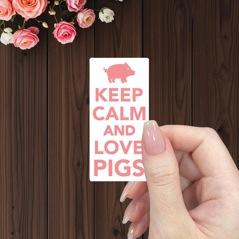 Виниловая наклейка с милым дизайном свиньи и надписью Keep Calm and Love Pigs для авто, ноутбука, холодильника, легко наносится и снимается, 1 шт.