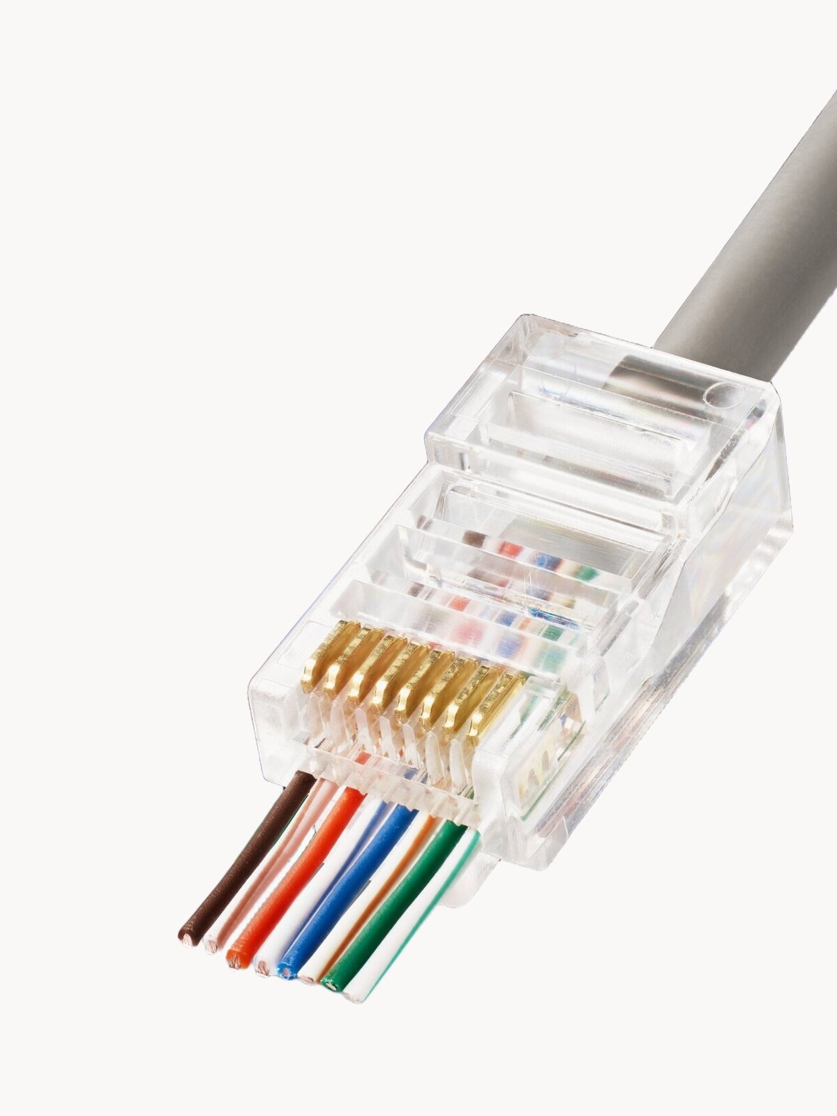 Сквозной коннектор RJ45 для витой пары CAT5E, 100шт RJ-45 CAT 5E