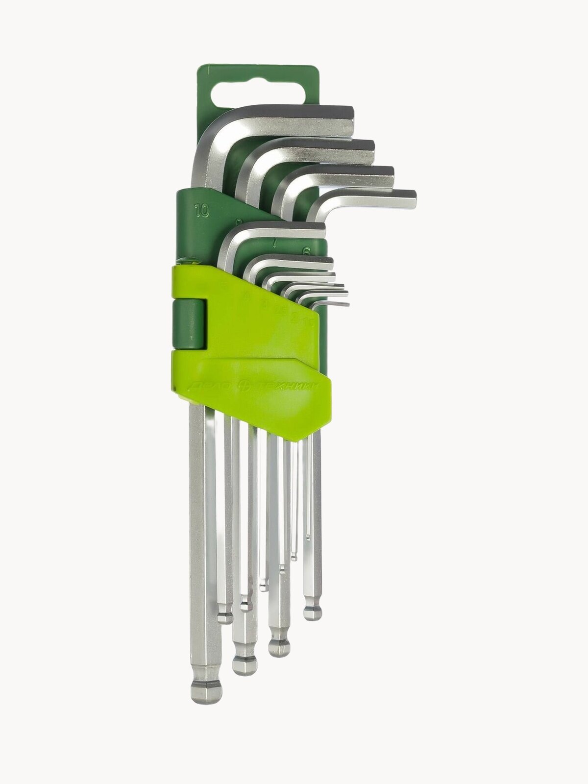 Набор ключей шестигр. с шаром, 10 шт, пласт. холдер, 562101 Дело техники