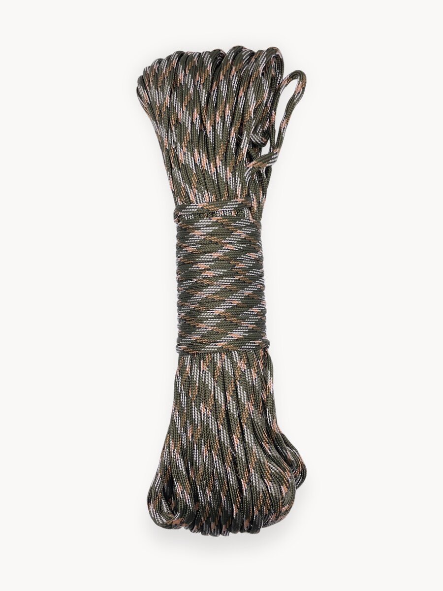 Веревка-Паракорд DRIVER, нейлон, длина 30 метров, статическая, усиленная, зелёная