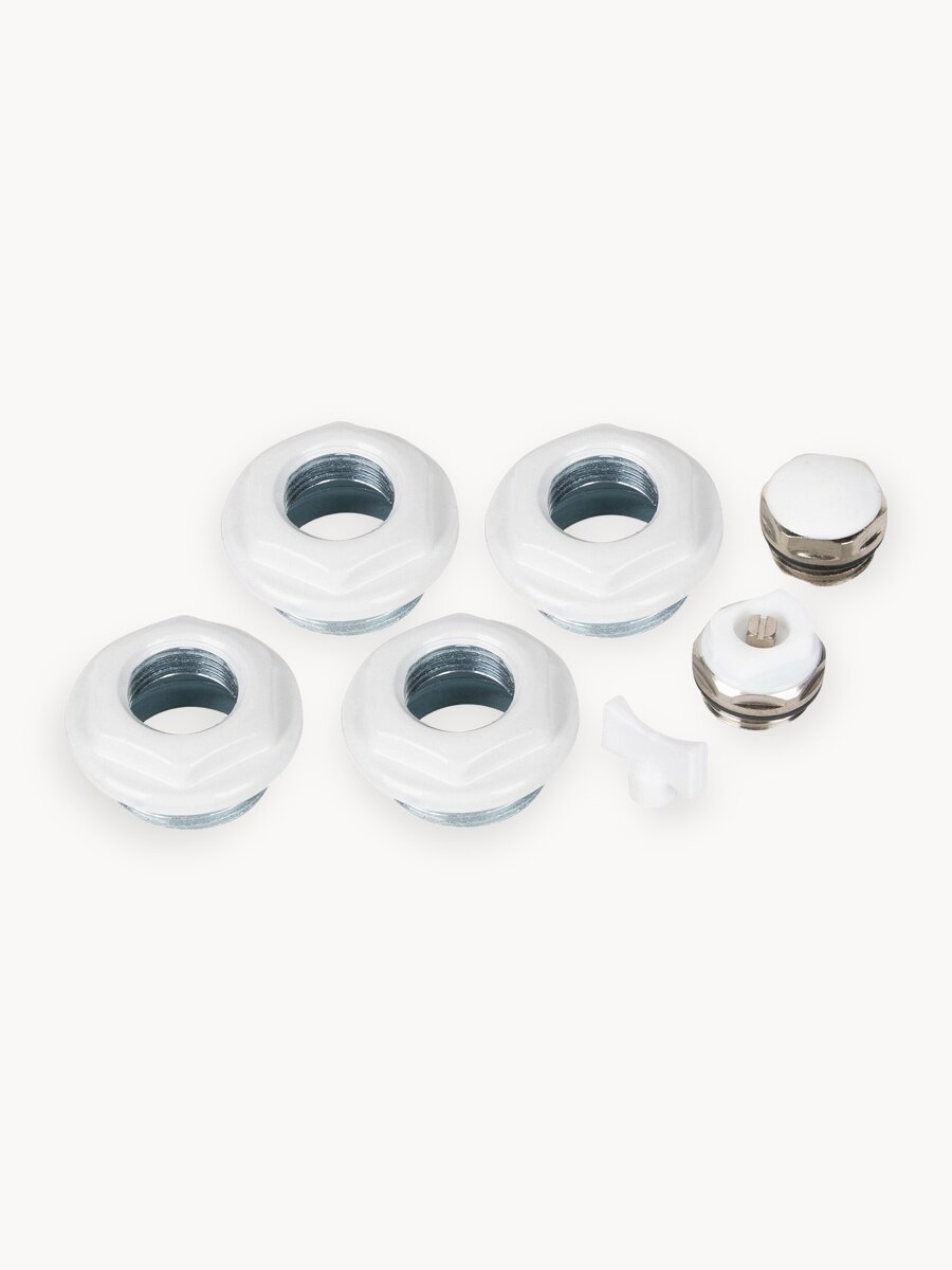 Комплект монтажный Royal Thermo 1 х 1/2" белый, сталь, для радиаторов, присоединительные гайки