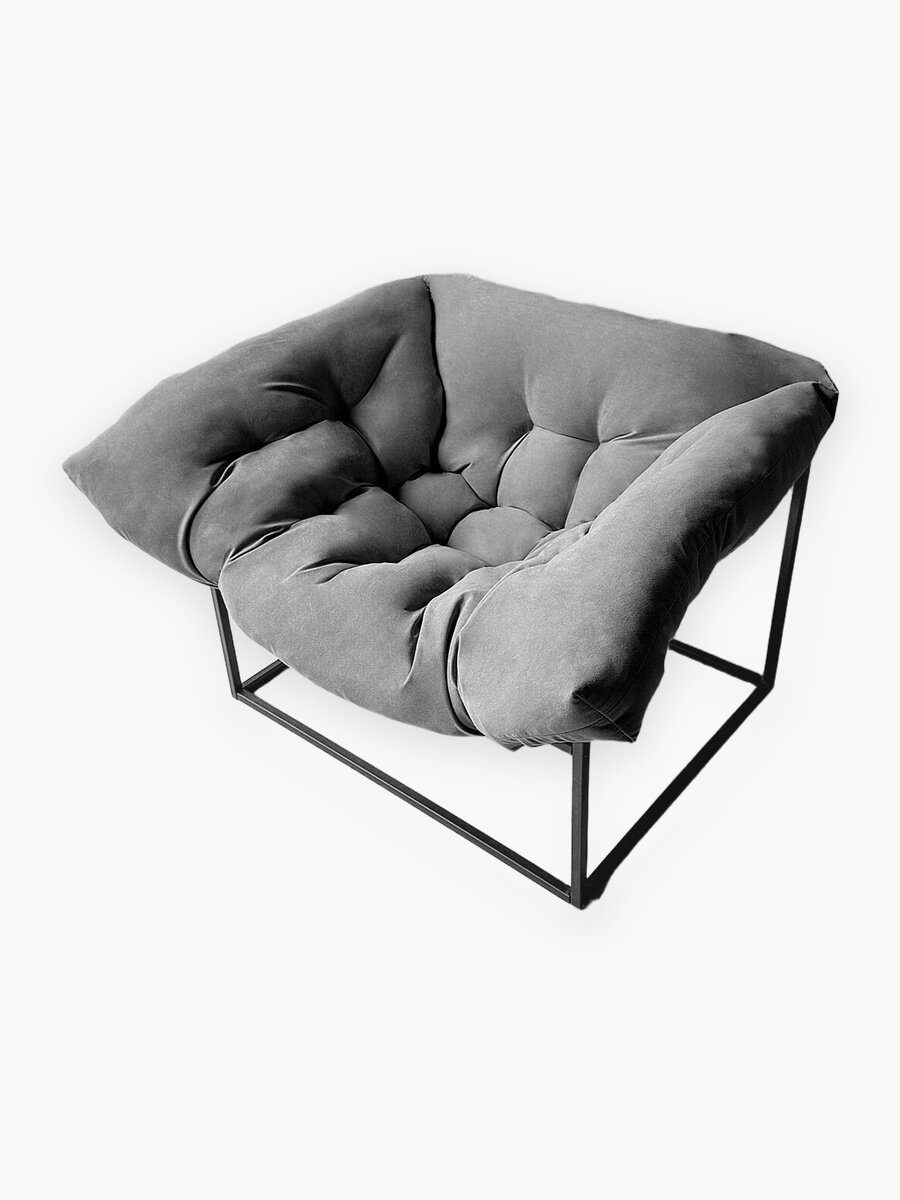 Кресло для отдыха Буффон велюр серый