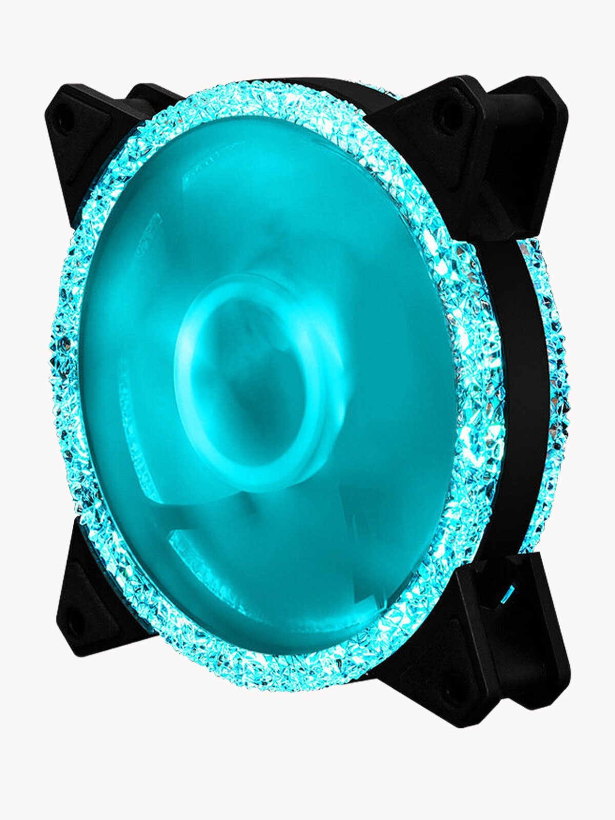 Вентилятор для корпуса компьютера, кулер для пк, вентилятор для ПК с бирюзовой подсветкой ARGB светодиодная с алмазной огранкой синий