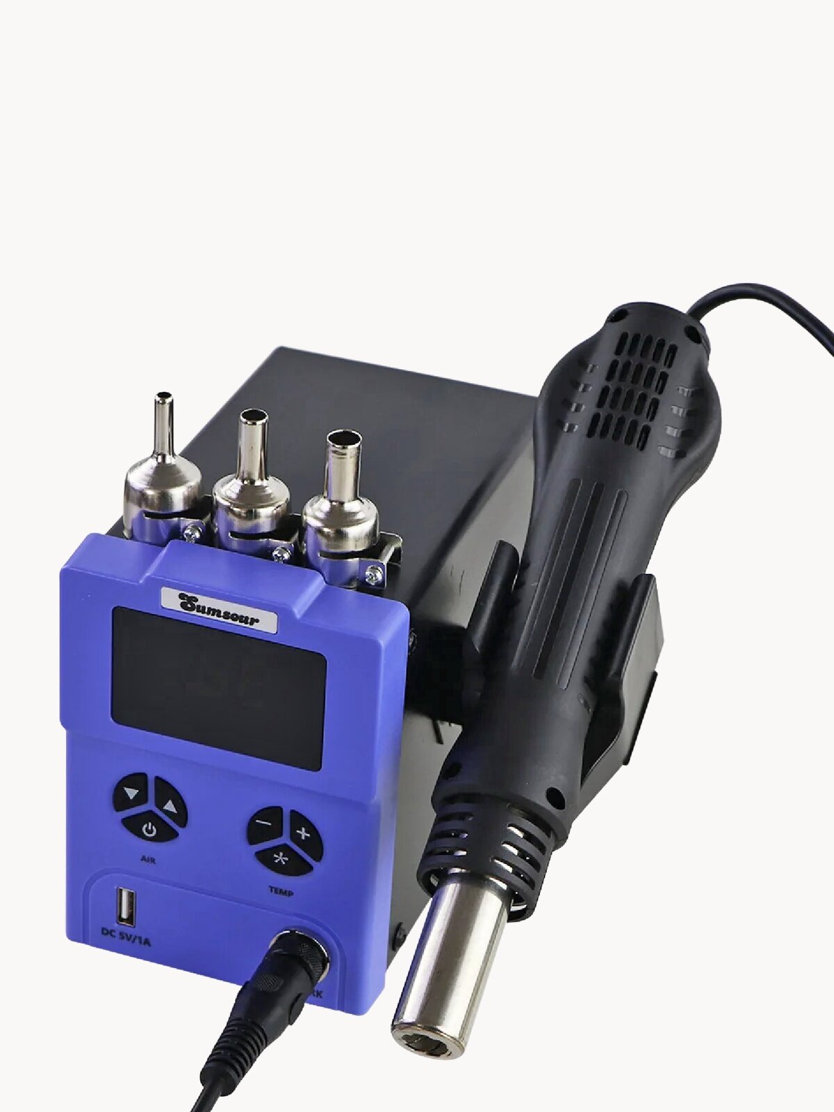 Паяльная станция с феном Sumsour 868D, паяльный фен с насадками, 700 Вт