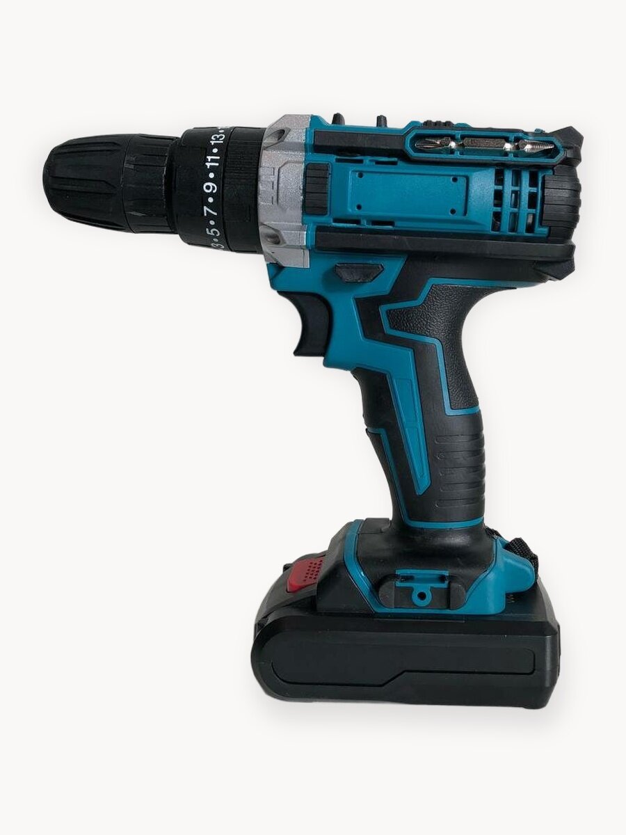 Шуруповерт аккумуляторный, 2 скорости, LED-подсветка, 2 аккумулятора, в кейсе