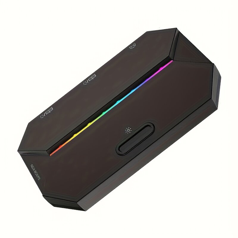 Конвертер игрового контроллера с RGB подсветкой, адаптер Type-C USB для клавиатуры и мыши, черный