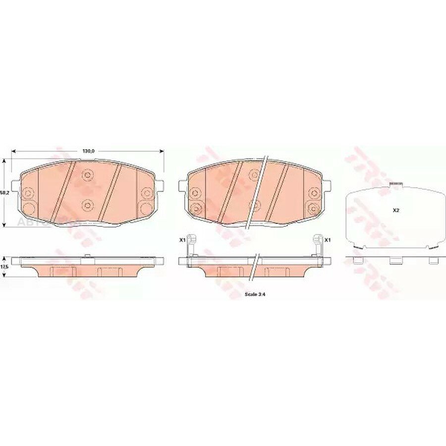 Колодки тормозные KIA CERATO 09- передние TRW GDB3523