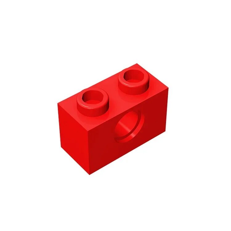 Красный LEGO кирпичик 1x2, Цвет: 010