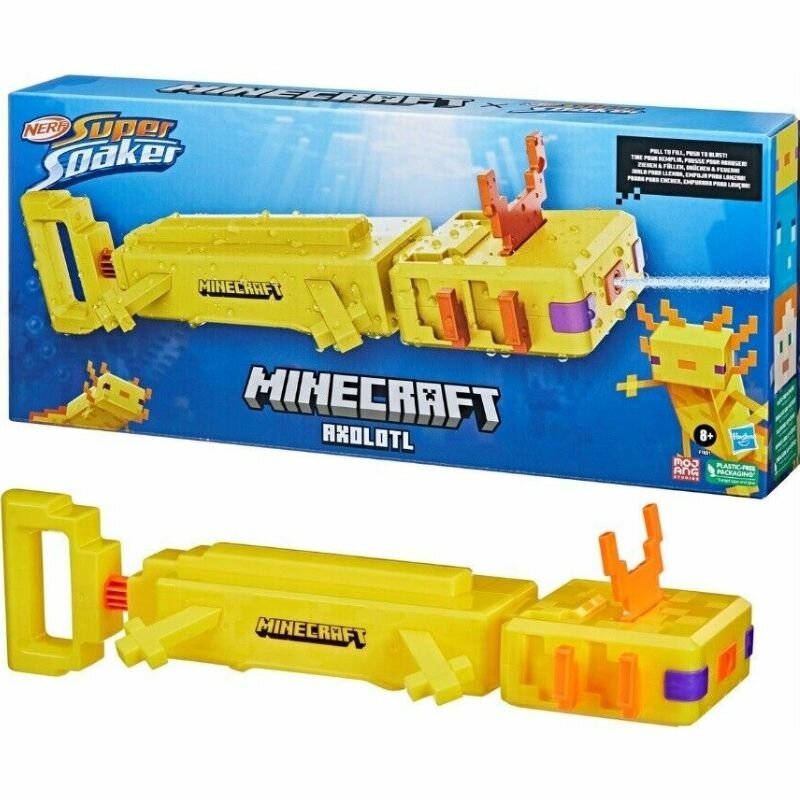Игрушечное оружие HASBRO Nerf Super Soaker Minecraft Axolotl - Водный бластер Майнкрафт - Нерф F7601