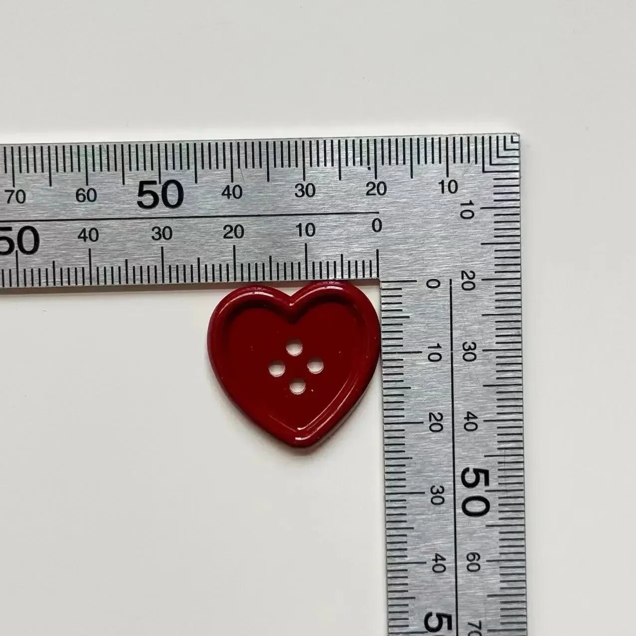 Японские винтажные пуговицы красные сердечки 10 шт.