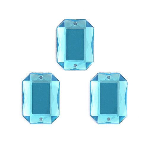Стразы Magic 4 Hobby пришивные акриловые, 13х18 мм, прямоугольник, цвет 07 бирюзовый, 5х20 шт