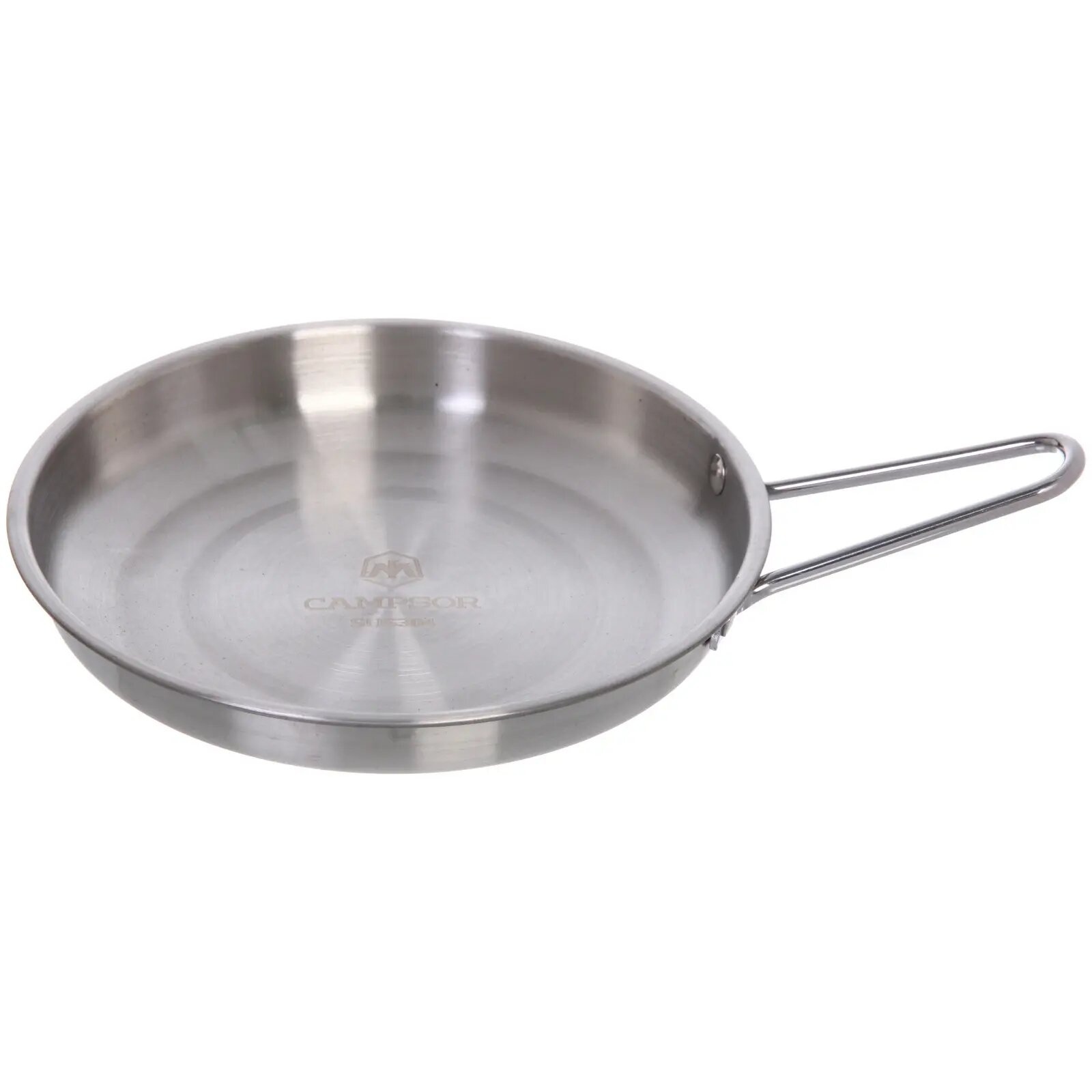 Тарелка походная металлическая 19х3см с ручкой, нержавеющая сталь, удобство в походах