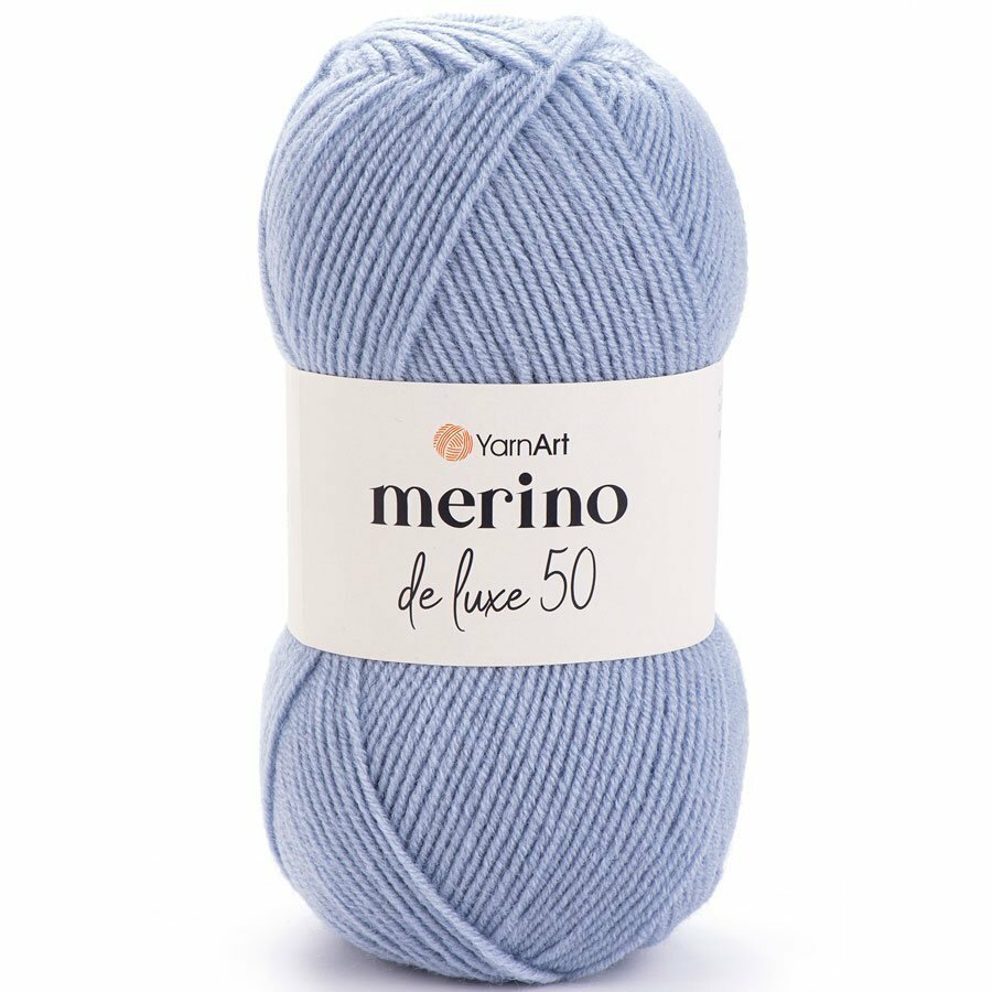 Пряжа Yarnart MERINO DE LUXE 50 3072 св. серый (5 мотков)