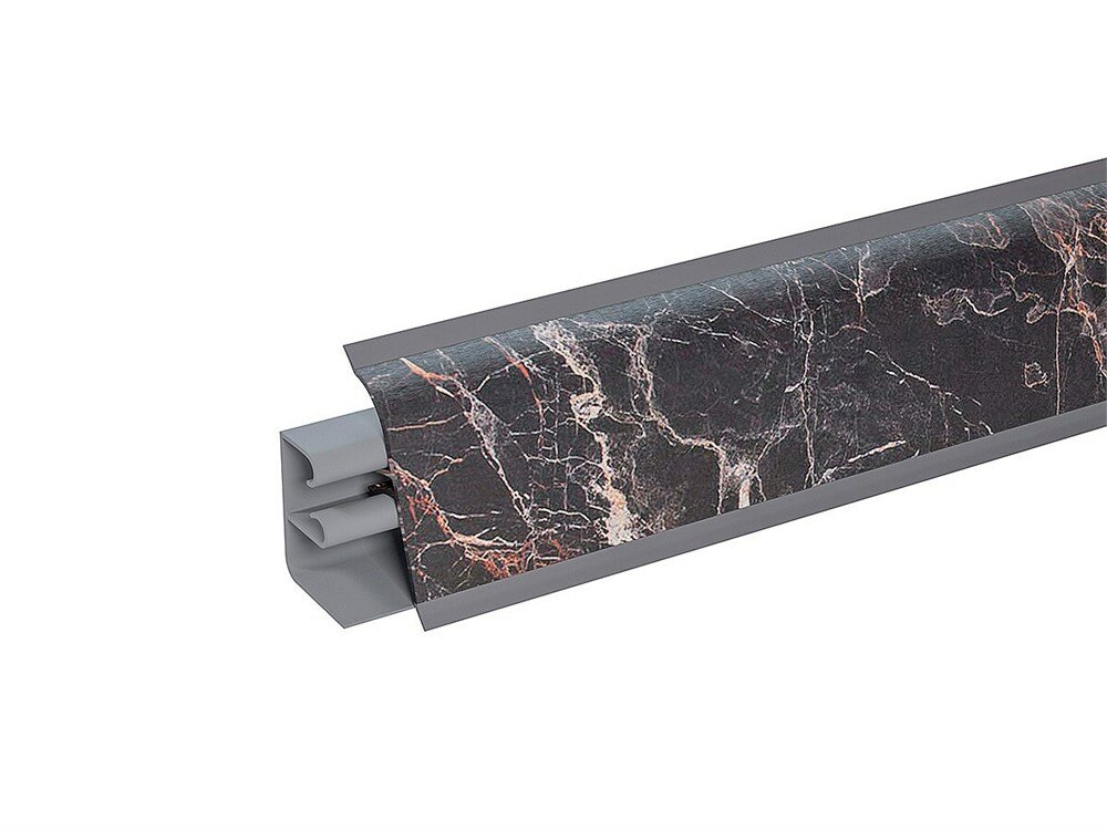 VVT Плинтус для столешницы АР-740, Пластик , Мрамор черный , 37*3000*24 Мрамор черный