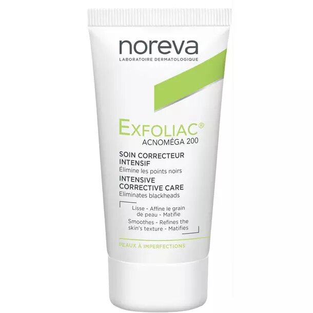 Крем NOREVA Эксфолиак Акномега 200 для жирной, комбинированной кожи с акне средней степени тяжести 30 мл
