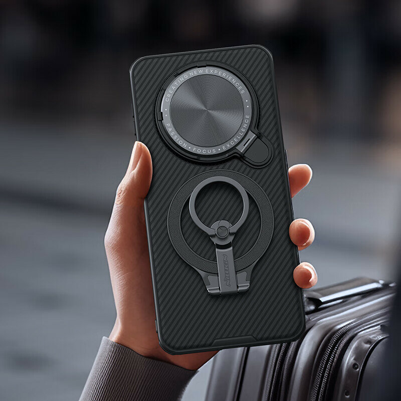 Nelkin is suitable for Huawei Mate70Pro mobile phone case magnetic mate70Pro+ lens full-cover protective cover anti-fall mirror cover bracket shell simple and thin business men's black mirror Prop black