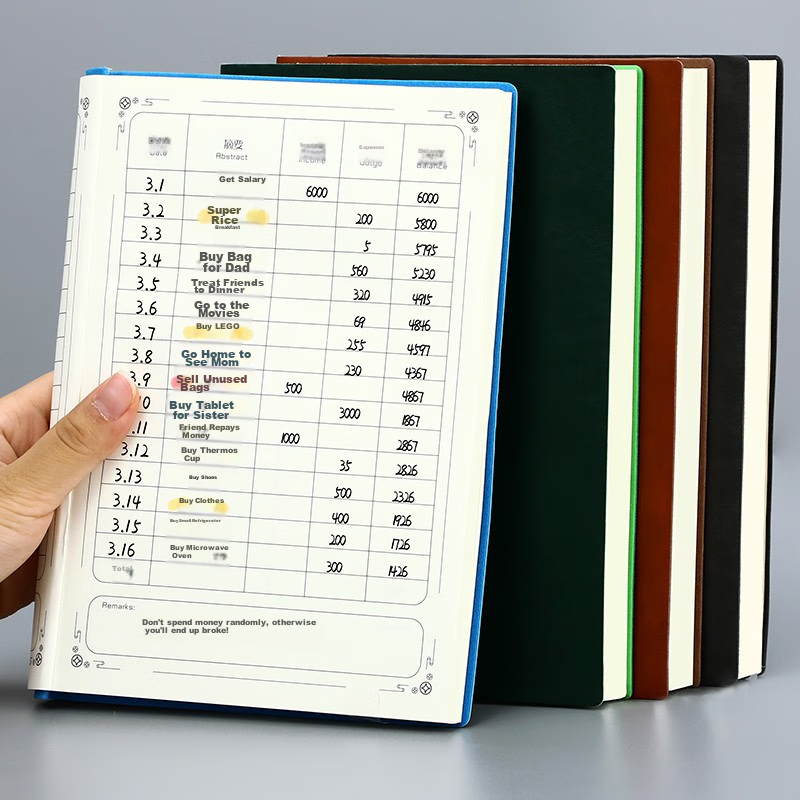 Faramon Accounting Notebook, Journal, Family Financial Planner, Daily Expense Book, Savings Tracker, Detailed Cash Diary, Brown (Attract Wealth)