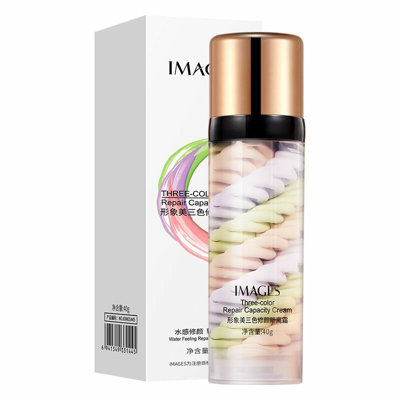 Трехцветная основа под макияж с эффектом выравнивающего тона Jomtam / база под макияж / праймер для лица