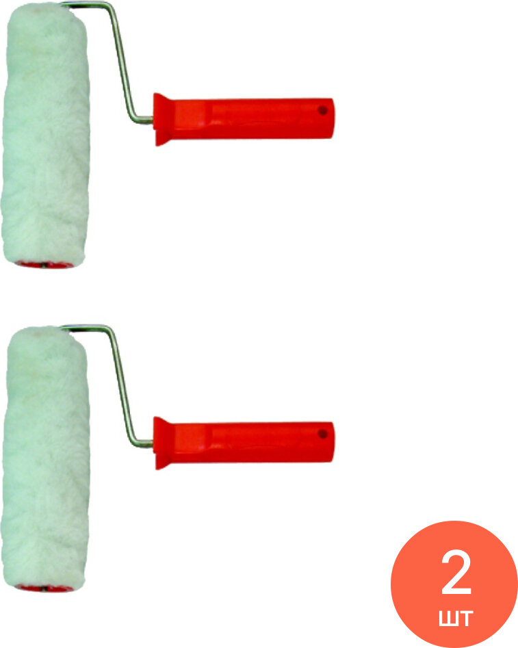 Валик малярный 888 ВММ из полиэстера меховой на вязаной основе, ворс 14мм, диаметр 47мм, длина 200мм / ручной инструмент (комплект из 2 шт)