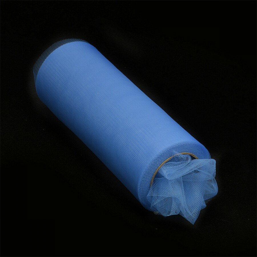 Фатин средней жесткости в шпульках,100% нейлон, TBY.C шир.150мм цв.20 голубой уп.22.86м